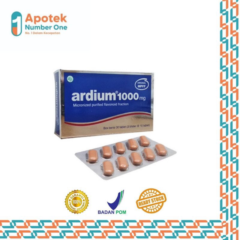 Jual Ardium 1000 isi 10 tab per strip-meringankan gangguan peredaran ...