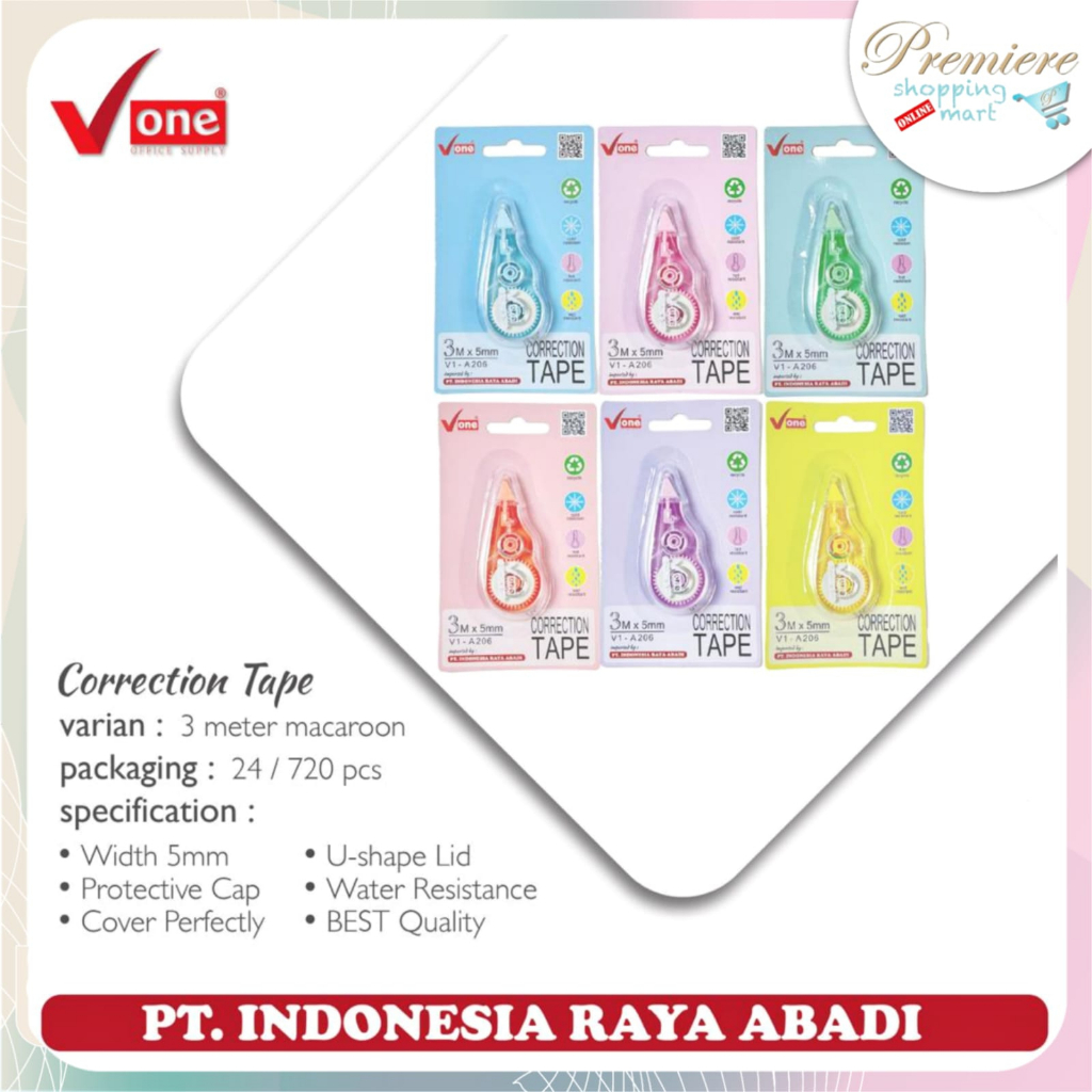 Jual Correction Tape 3 Meter / Tipe Ex Roll / Stipo Kertas Cute - V One ...