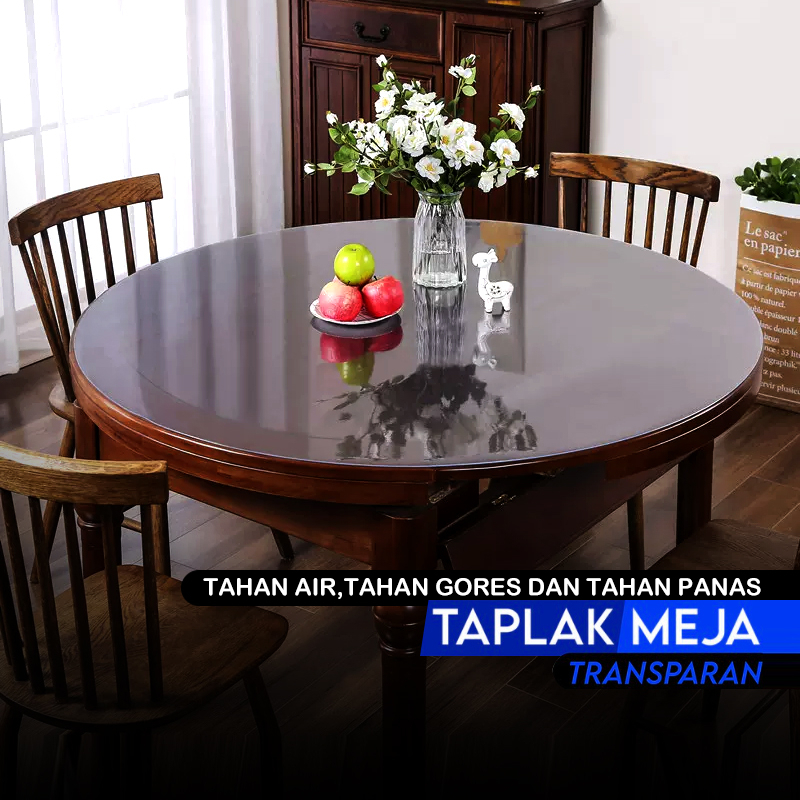 Jual Taplak Meja Transparan Plastik PVC Premium sentimeter Bisa High ...