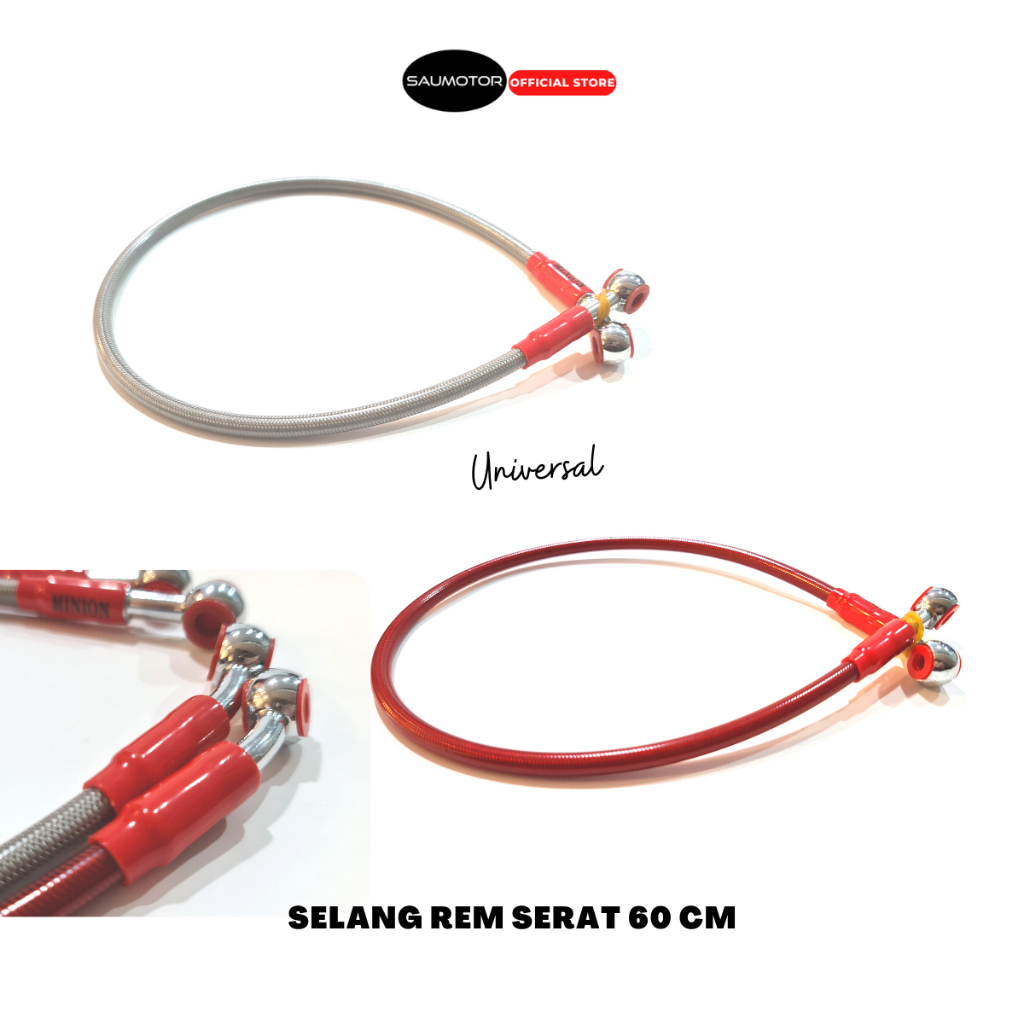 Jual Saumotor Selang Rem 60 Cm Selang Rem Belakang Cakram 60cm Serat Carbon Mini On Shopee 