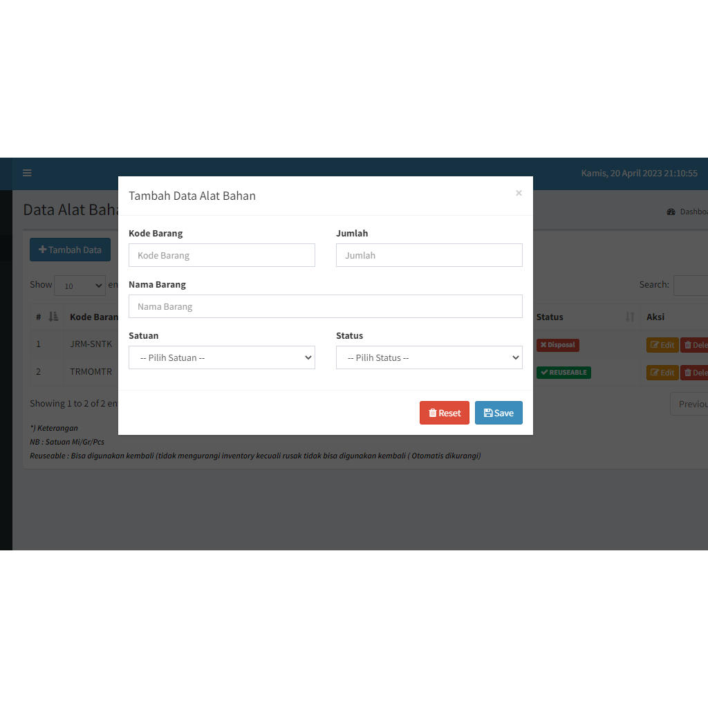 Jual Aplikasi peminjaman alat laboratorium sekolah Berbasis Web Bisa ...