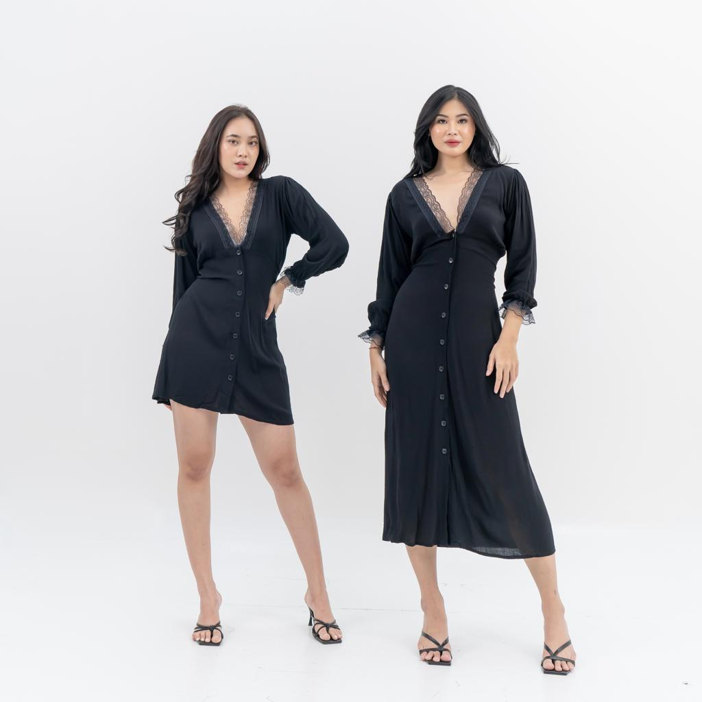 Jual [GURLBUCKET] Vikime Dress / Long Dress / Mini Dress / Cringkel ...