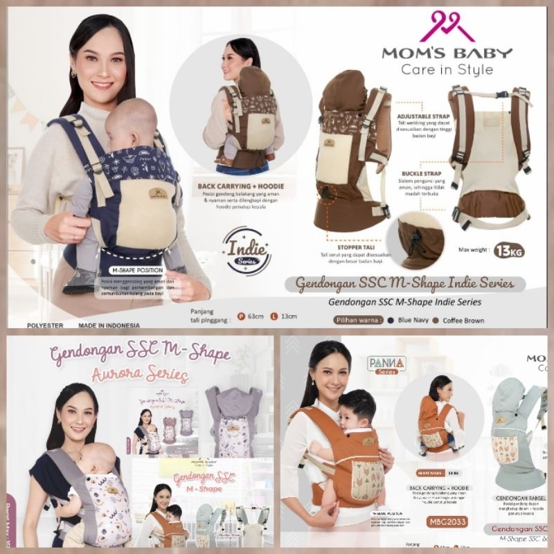 Jual Mom's baby gendongan depan bayi ssc m shape indiw/aurora/panna ...