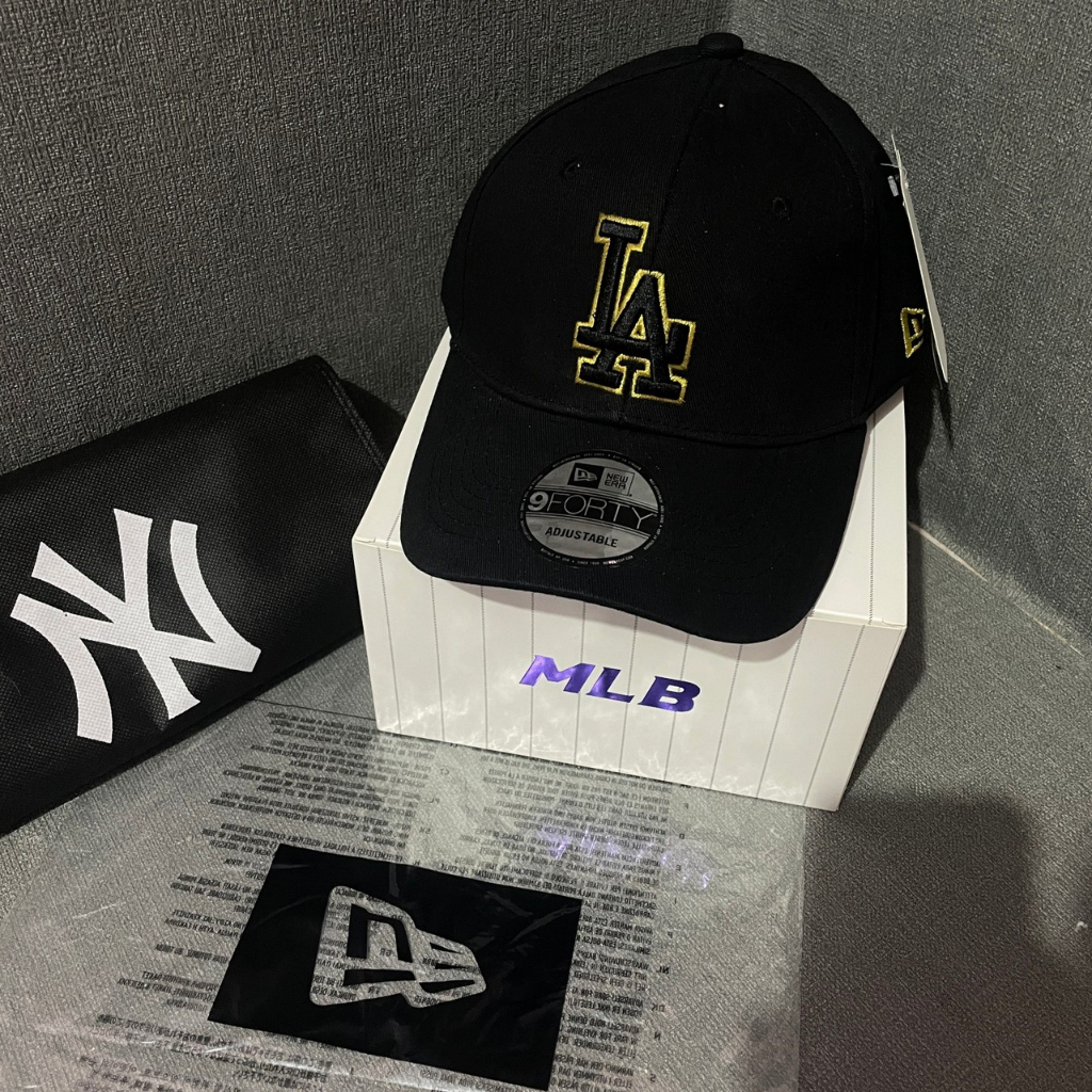 Jual MLB ROOKIE CAP LA LOGO LIST GOLD | Shopee Indonesia