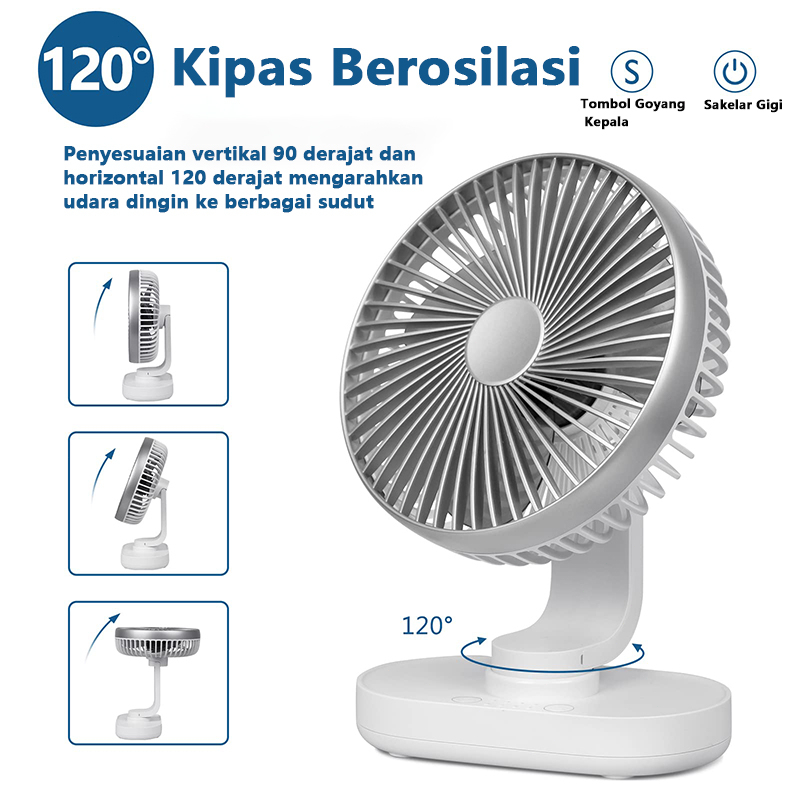 Jual 4 Kecepatan Kipas Mini USB 4000mAh Clip Mini Fan Rotating Kipas ...
