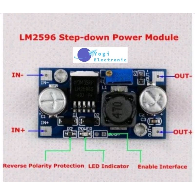 Jual LM2596 STEP DOWN DC TO DC POWER SUPPLY MODULE 3A/PENURUN TEGANGAN | Shopee Indonesia