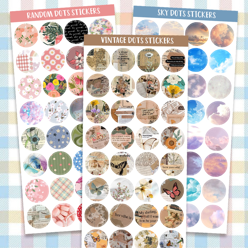 Jual STICKER DOT VARIASI Stiker Bulat 15mm DEKORASI BUJO PLANNER MADING ...