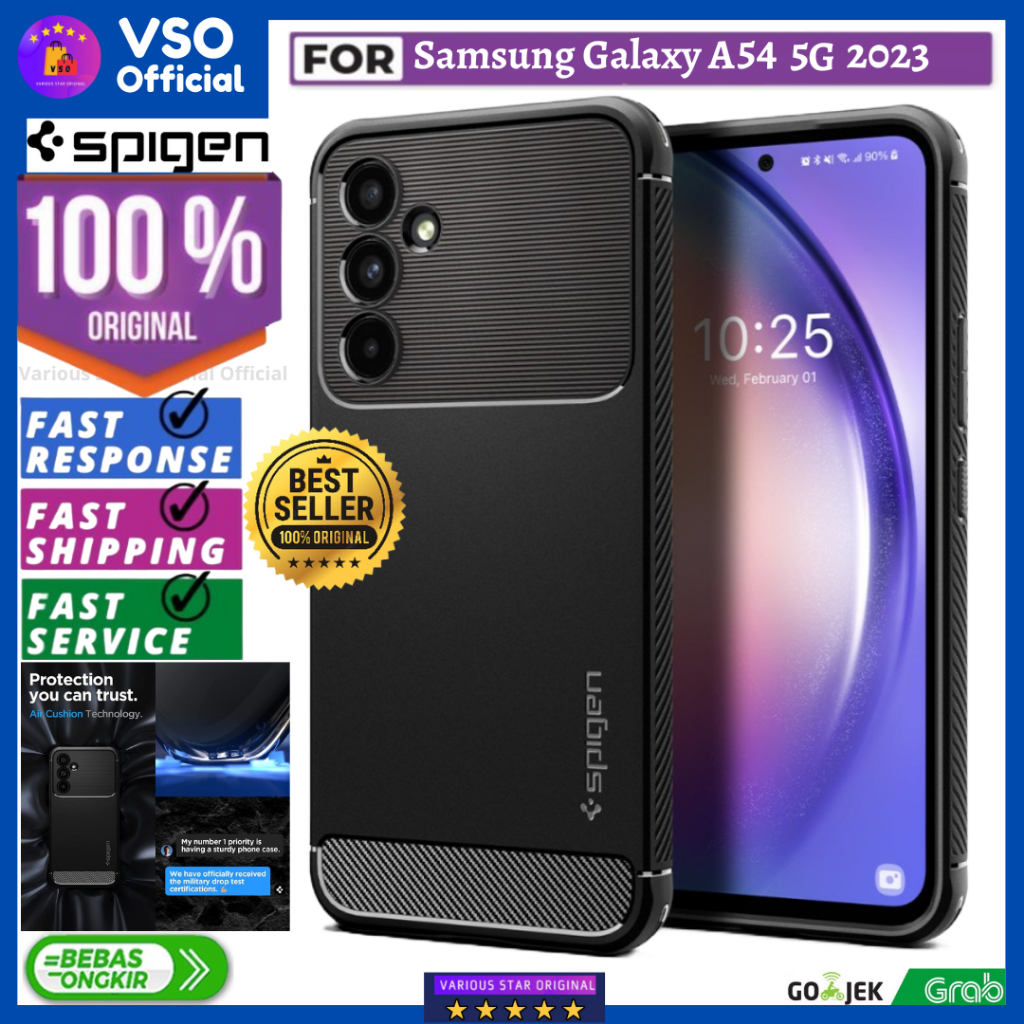 Jual ORIGINAL Case Samsung Galaxy A54 5G 2023 Spigen Rugged Armor Carbon Fiber Accent Styling ...