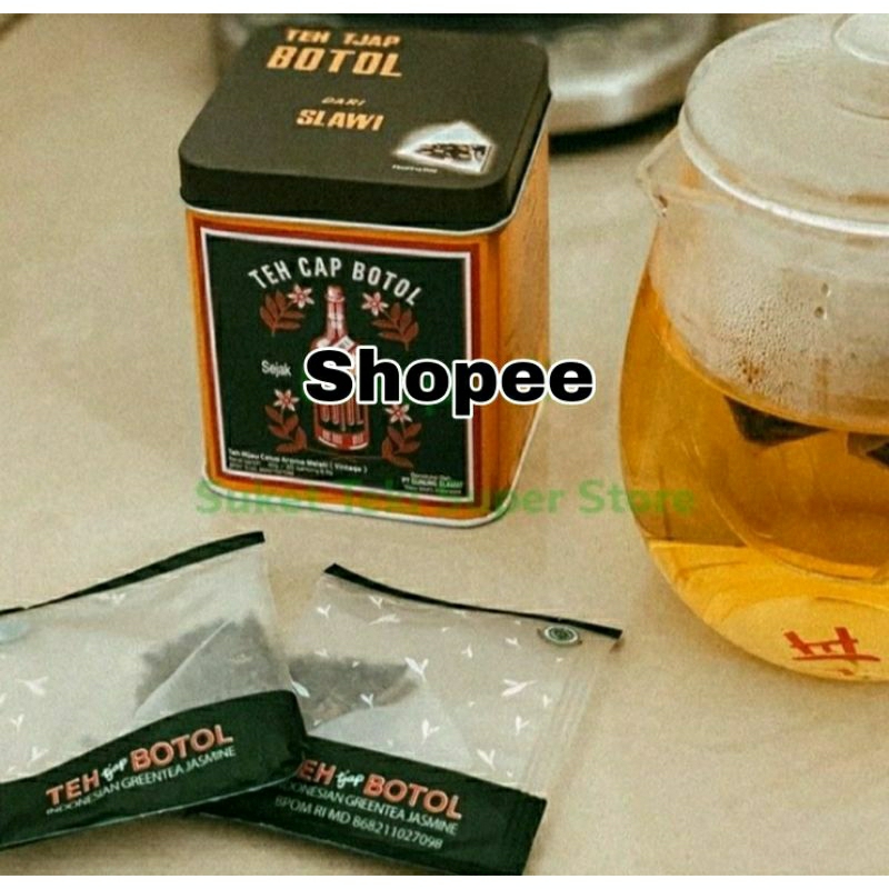 Jual Teh Tjap Botol Greentea Jasmine Vintage Premium Kaleng isi 20 ...