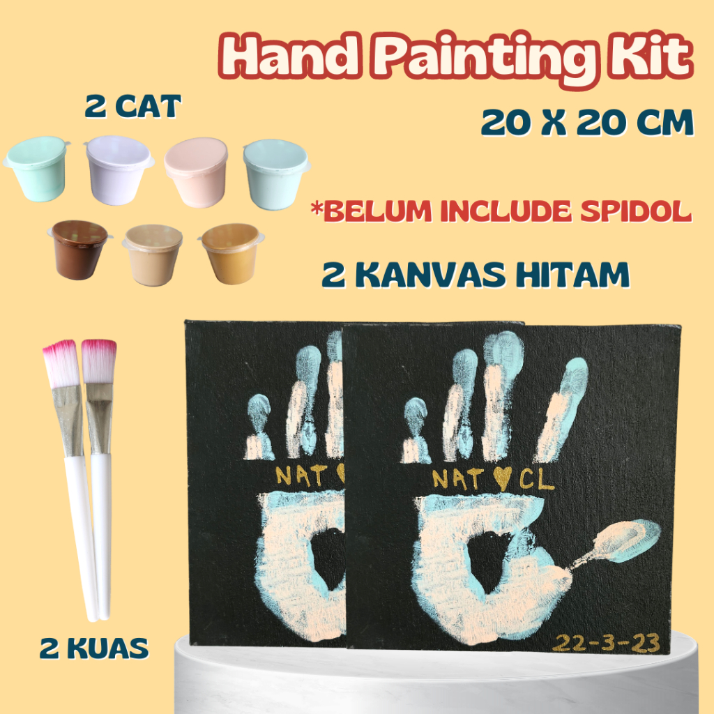 Jual DIY Hand Painting Kit | Kanvas Cap Tangan Couple | Set Kanvas ...