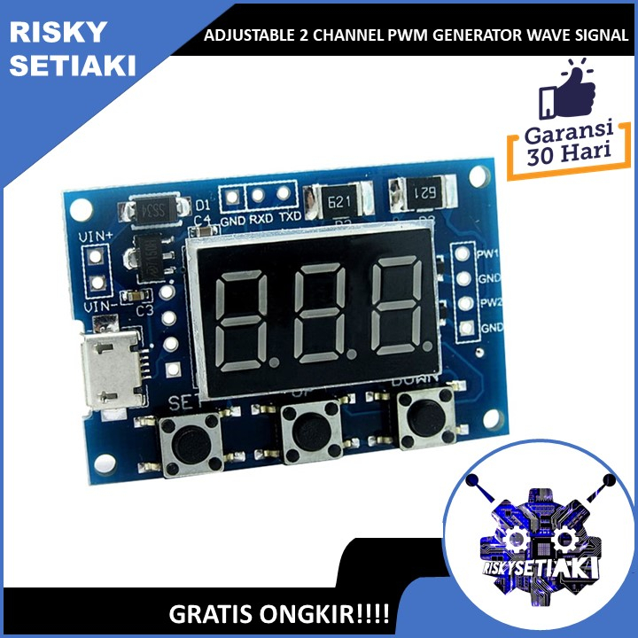 Jual ADJUSTABLE 2 CHANNEL PWM GENERATOR WAVE SIGNAL PULSE FREQUENCY ...