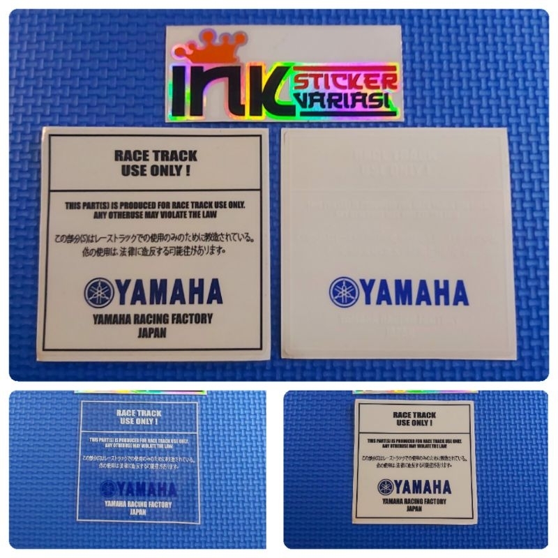 Jual STICKER PERINGATAN YAMAHA WARNING YAMAHA RACE TRACK USE ONLY ...