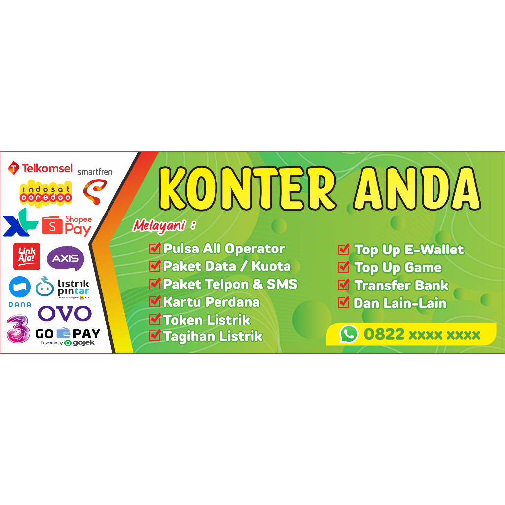 Jual Spanduk Banner Konter / Banner Spanduk Murah / Aksesoris Konter ...