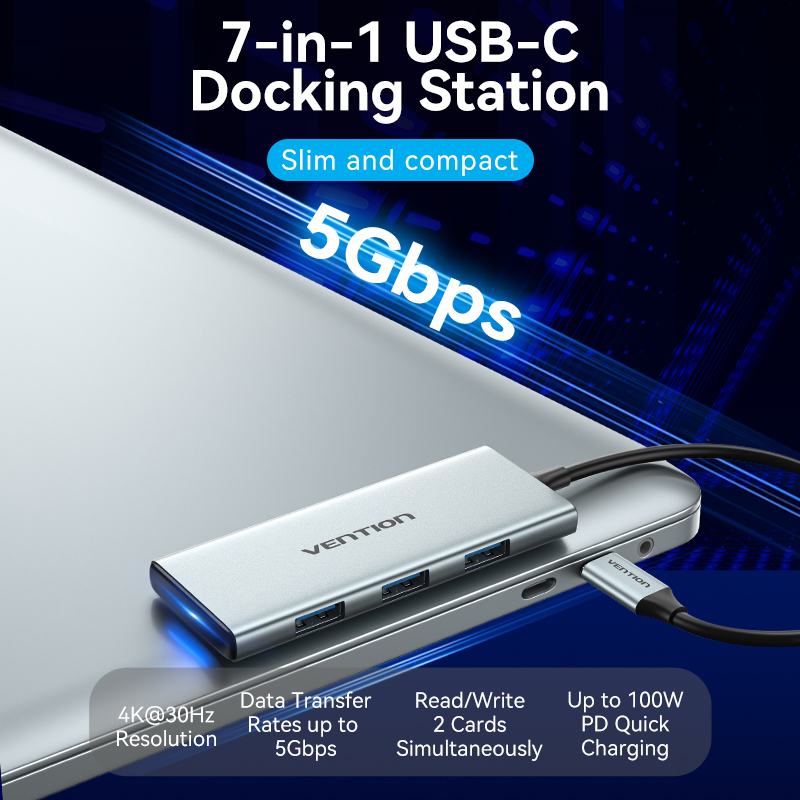 Jual Vention Multiport Usb C Ultra Slim Docking Station HDMI Card ...