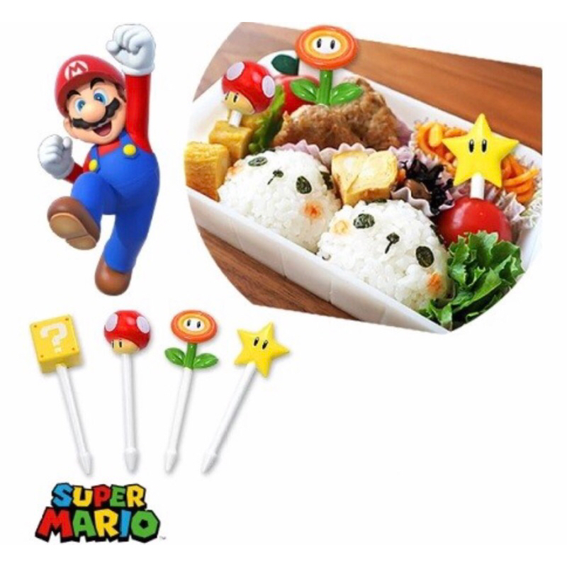 Jual Super Mario Bros Garpu Tusuk Bento Buah Makanan Fruit Fork Picks ...