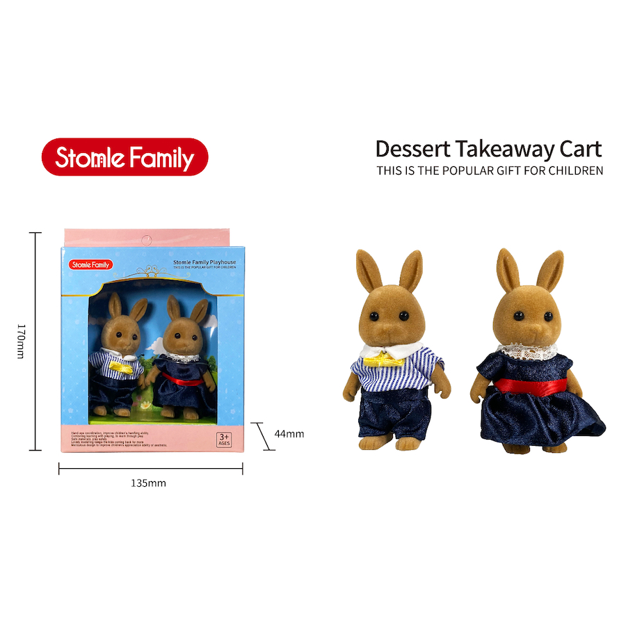 Jual MALOTOYS - Stomle Family Mini Doll Families Rabbit Bear Mouse ...