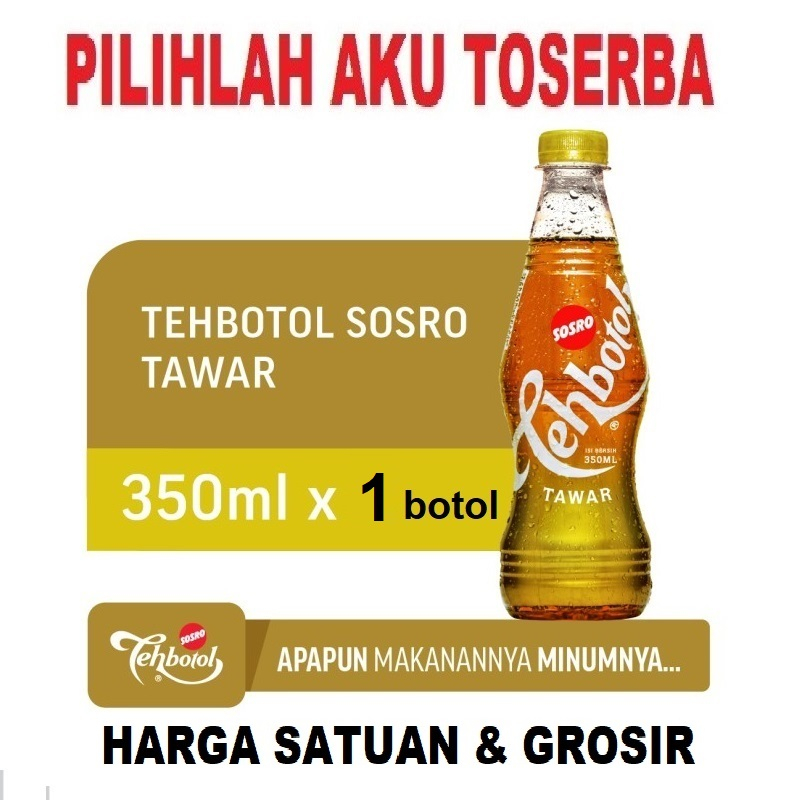Jual Teh Botol Sosro TAWAR PET 350 ml - ( HARGA SATUAN ) | Shopee Indonesia