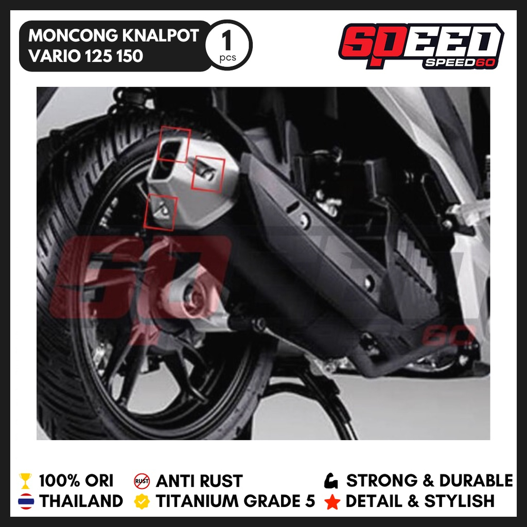Jual Baut Moncong Knalpot Vario 125 150 New Baut Titanium Grade 5 ...
