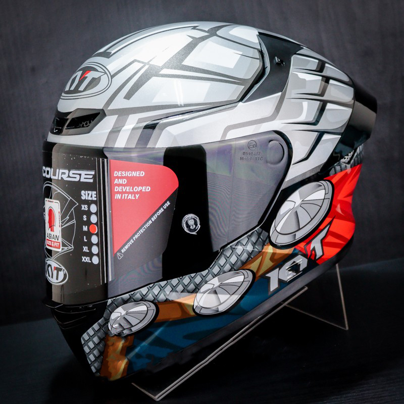Jual HELM KYT TT COURSE MARVEL THOR GREY RED - SINGLE VISOR | Shopee ...