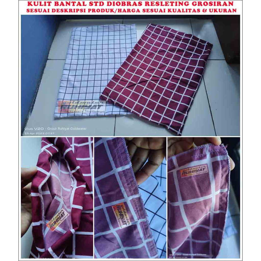Jual Sarung kulit bantal kotak diobras resleting untuk isi kapuk dakron ...