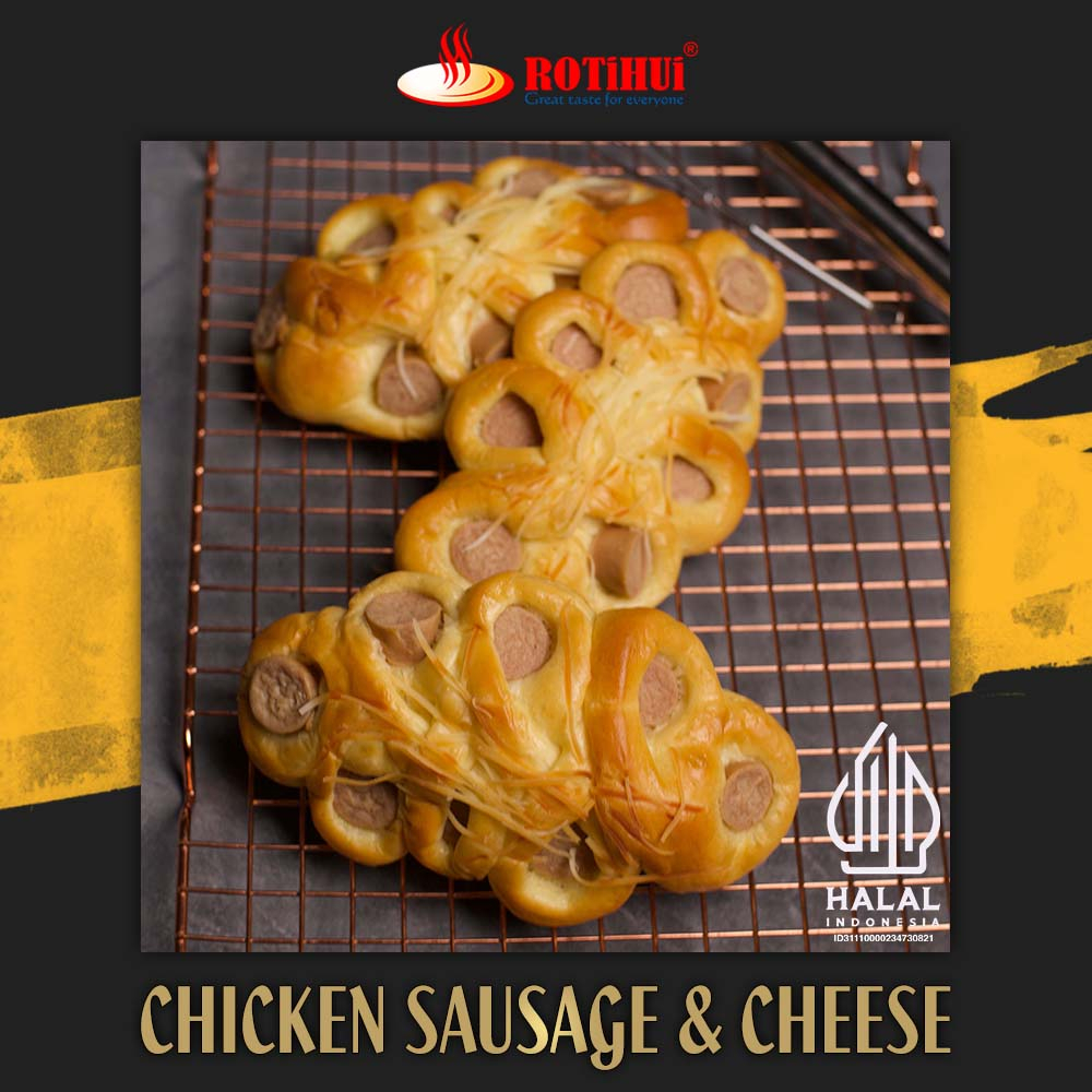 Jual CHICKEN SAUSAGE AND CHEESE ROTI SOSIS AYAM ROTIHUI | Shopee Indonesia