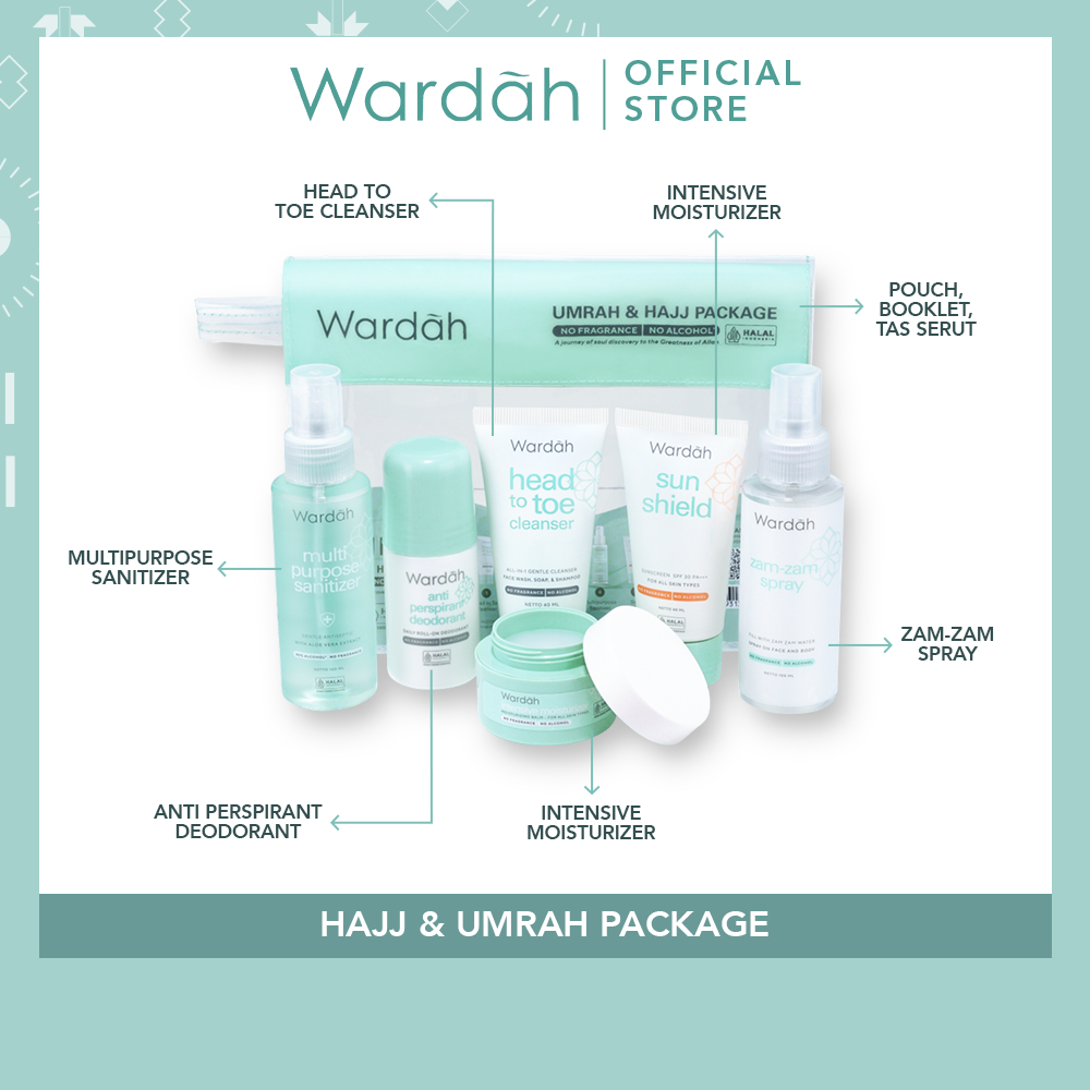 Jual WARDAH Paket Haji & Umrah - Non Alkohol - Non Fragrance (Cleanser ...