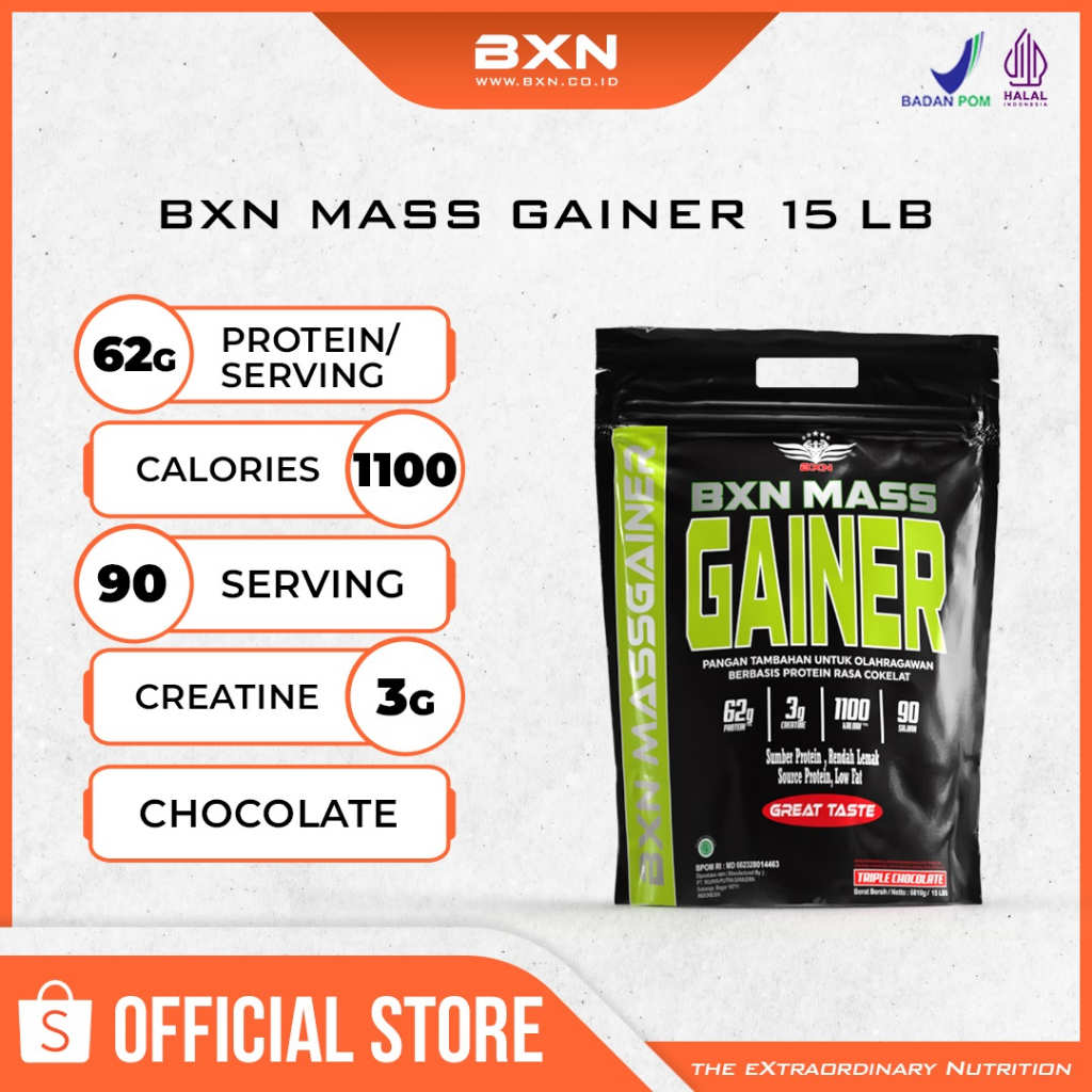 Jual BXN - Mass Gainer 15 lbs susu gym penambat berat badan bulking ...