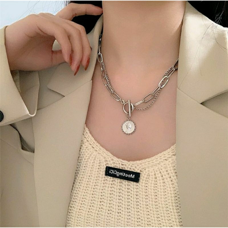 Jual Kalung Rantai Gaya Retro Vintage Unisex / Kalung Wanita Pria Gaya ...