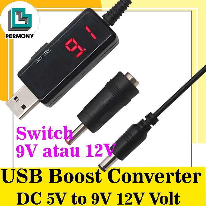 Jual USB 5V TO 9V 12V 2A boost converter step up DC power bank router ...