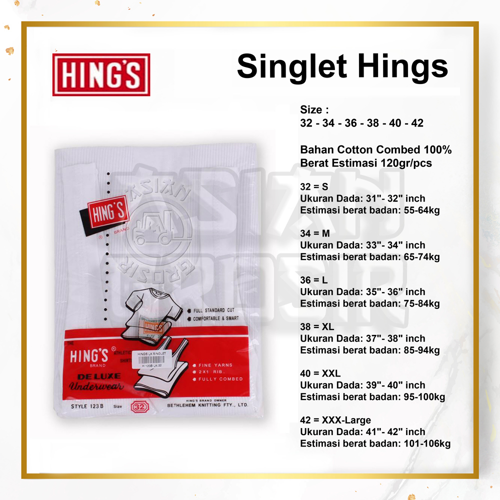 Jual Hings Pakaian dalam Pria / Singlet Pria Model Salur Size 32-42 ...