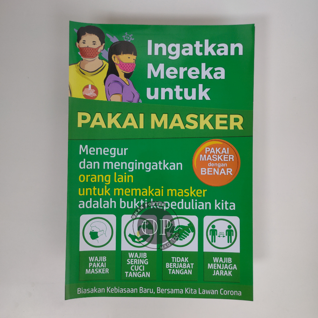 Jual Poster Ingatkan Pakai Masker - Poster Himbauan - New Normal ...
