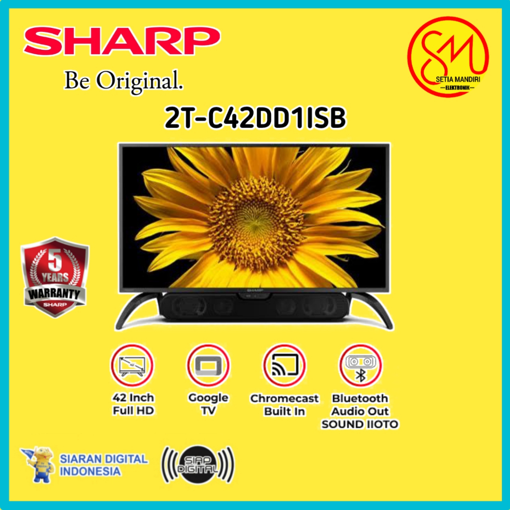 Jual SHARP LED TV 42 INCH - 2T-C42DD1ISB FULL HD DIGITAL TV + SOUNDBAR 42DD | Shopee Indonesia