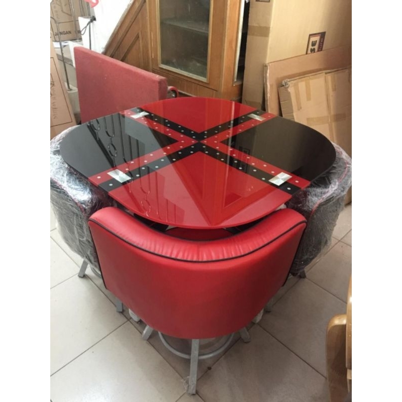 Jual Meja Cafe Warna Merah Meja Makan Kaca Kursi Cafe Meja Bar ...