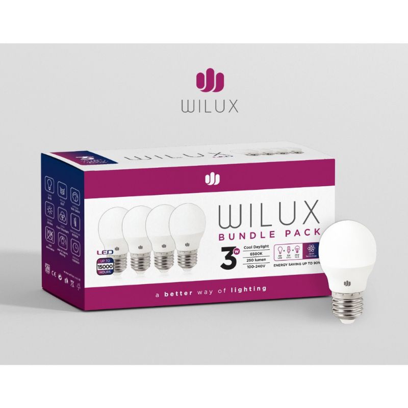 Jual Lampu Led Bulb WILUX Bundle Pack 3W-5W-7W-9W-12W Putih 6500K isi 4 ...