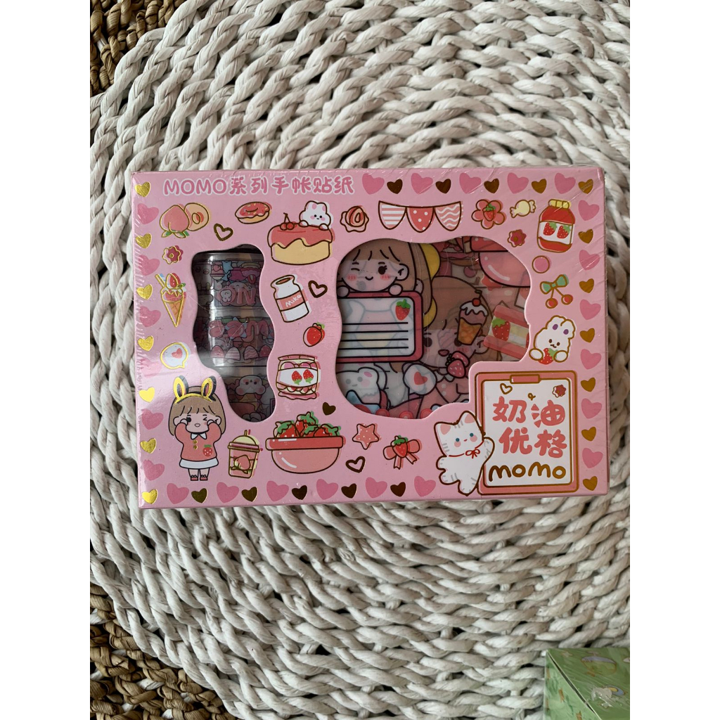 Jual STICKER AESTHETIC LUCU KARTUN MOMO KARAKTER ANAK KOREA 2D DEKORASI ...