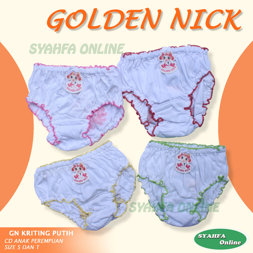 Jual ( 3pc ) CD Golden Nick Keriting | Celana Dalam Anak Perempuan | CD ...