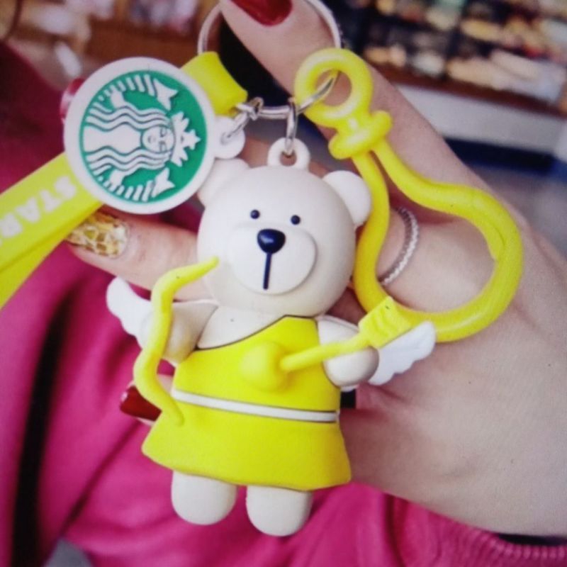 Jual keychain bear lucu kuning angel | Shopee Indonesia