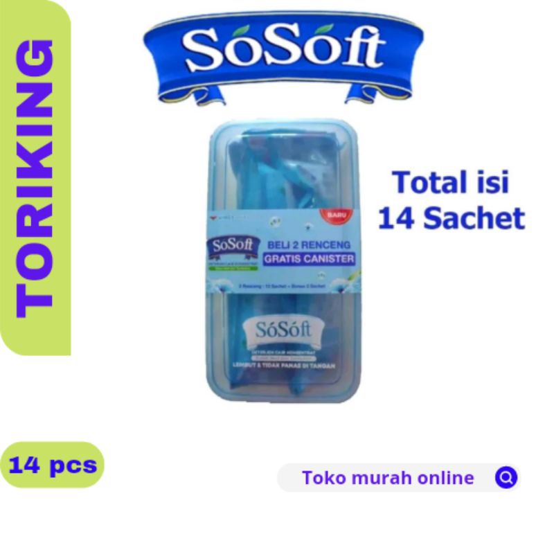 Jual SO SOFT DETERGEN CAIR (1 Box isi 14 sachet @55ml) - GRATIS ...