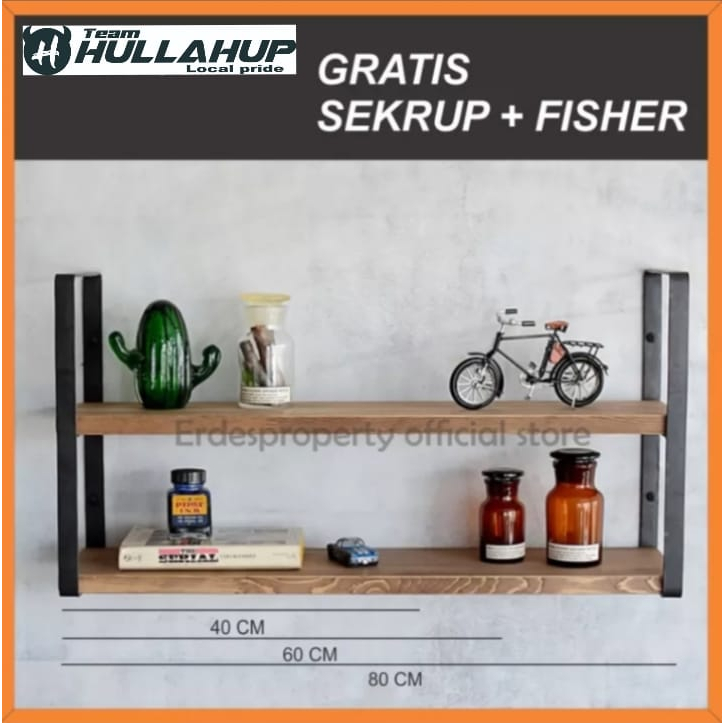 Jual Rak Dinding Ambalan Kayu Minimalis Dekorasi Rumah Kamar Tidur (rak ...