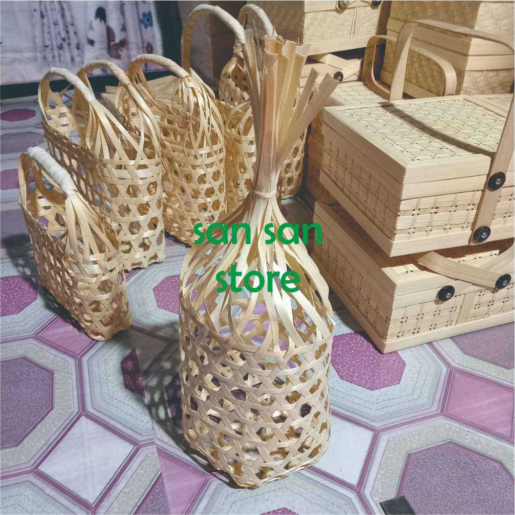 Jual tempat buah dari bambu bentuk kantong atau keranjang | Shopee ...