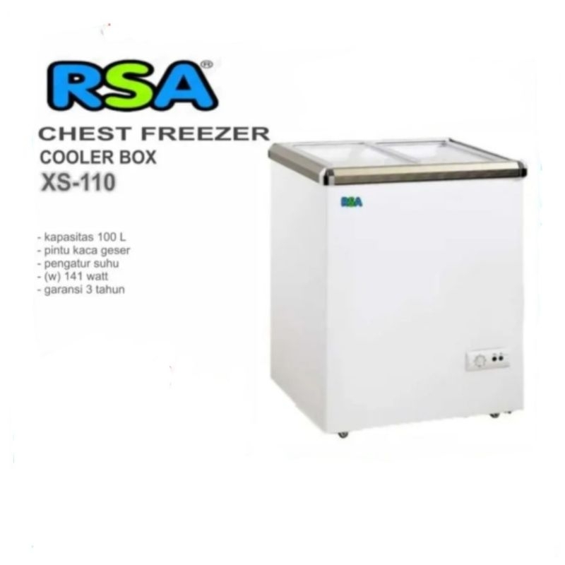 Jual Chest Freezer Box Sliding 100L RSA XS 110 Lemari Pembeku Pintu ...