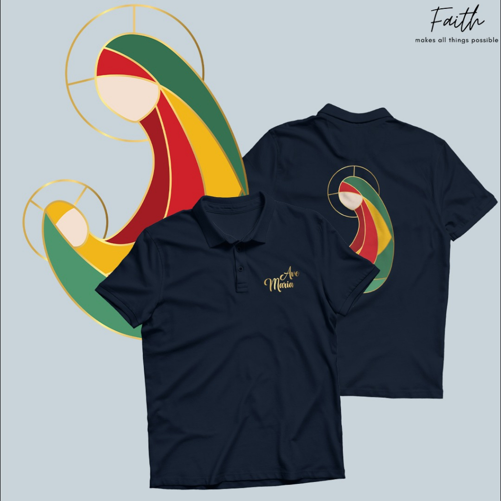 Jual Kaos Polo Rohani/ Katolik Kristen Ave Maria Special Design Bagus ...