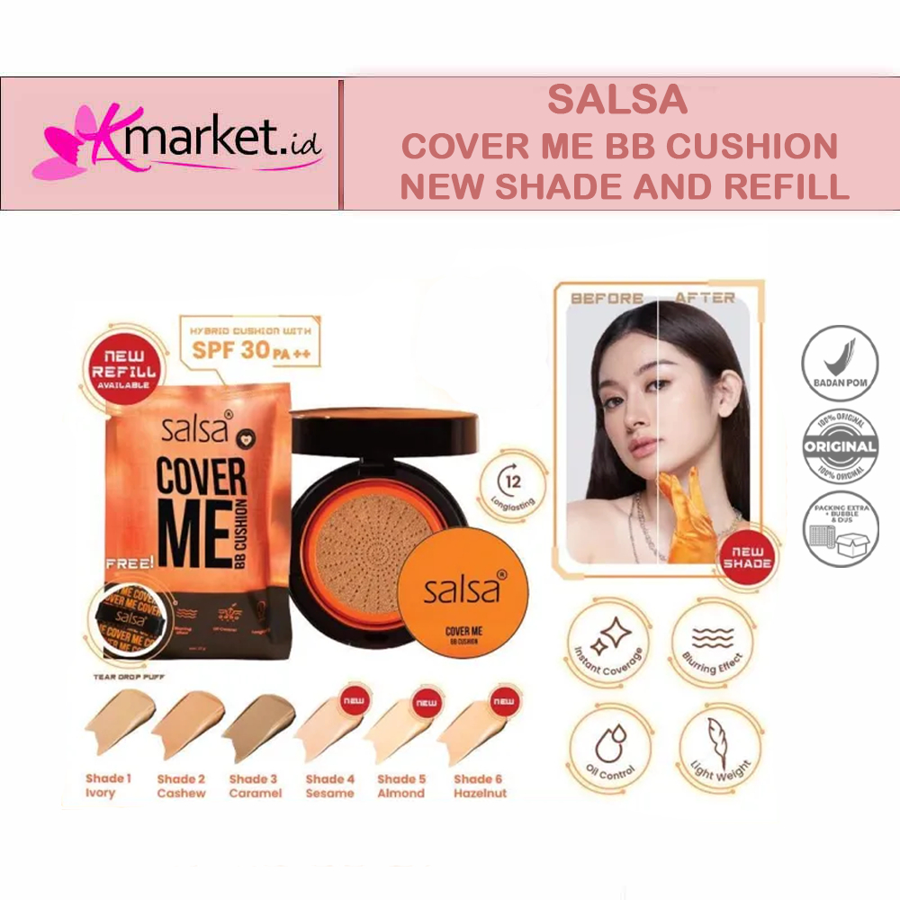 Jual SALSA Cover Me BB Cushion | Semi Matte Smooth Medium Coverage ...