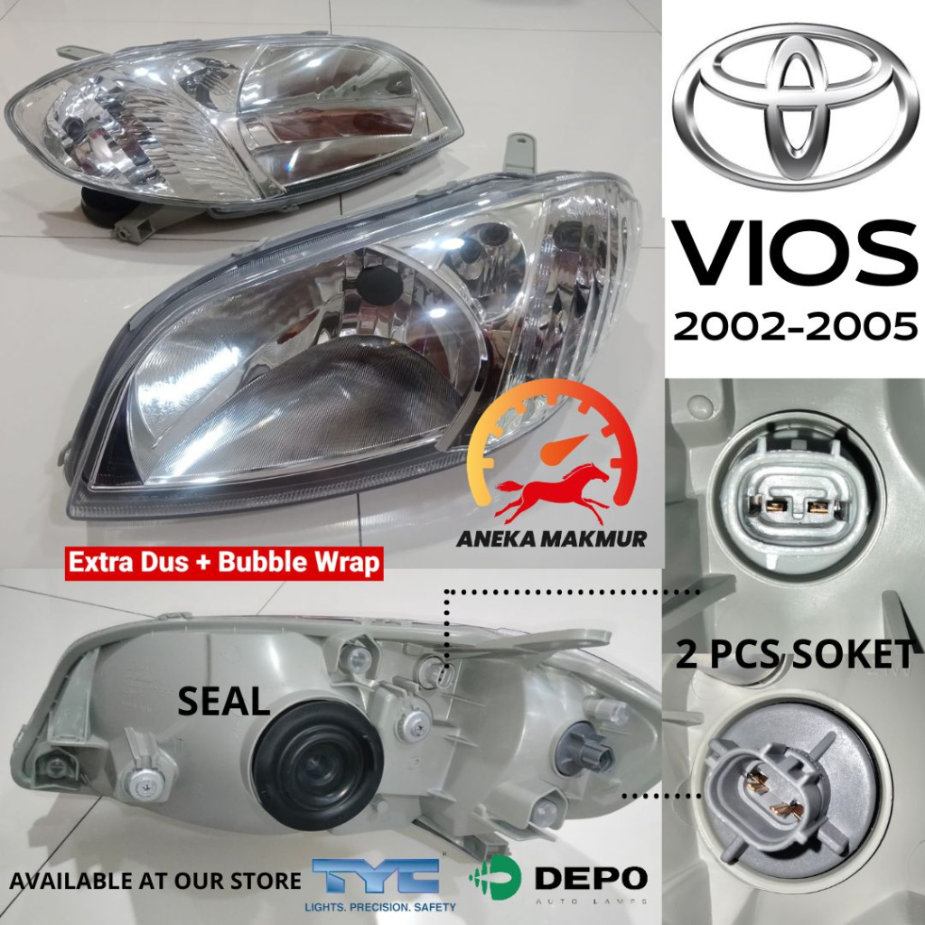 Jual LAMPU HEAD LAMP ONLY TOYOTA VIOS LIMO 2001-2005 GEN 1 LAMPU DEPAN ...