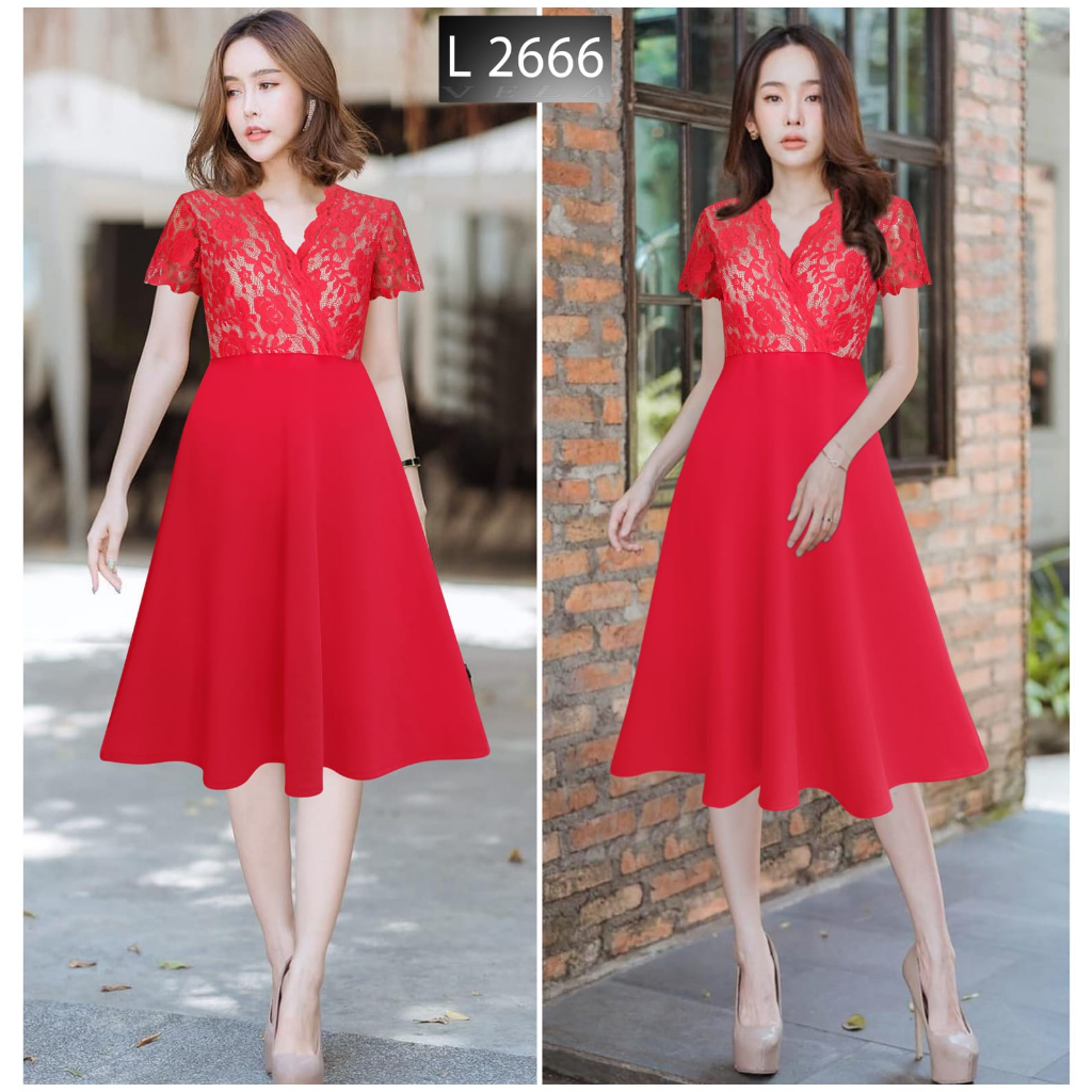 Jual Joanne Fashion | Dress Wanita Scuba Premium | Dress Shanghai Bahan Brokat Terbaru Modern ...