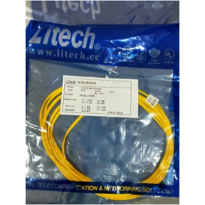 Jual patch core/patch cord SC LC upc duplex 3 meter litech | Shopee ...