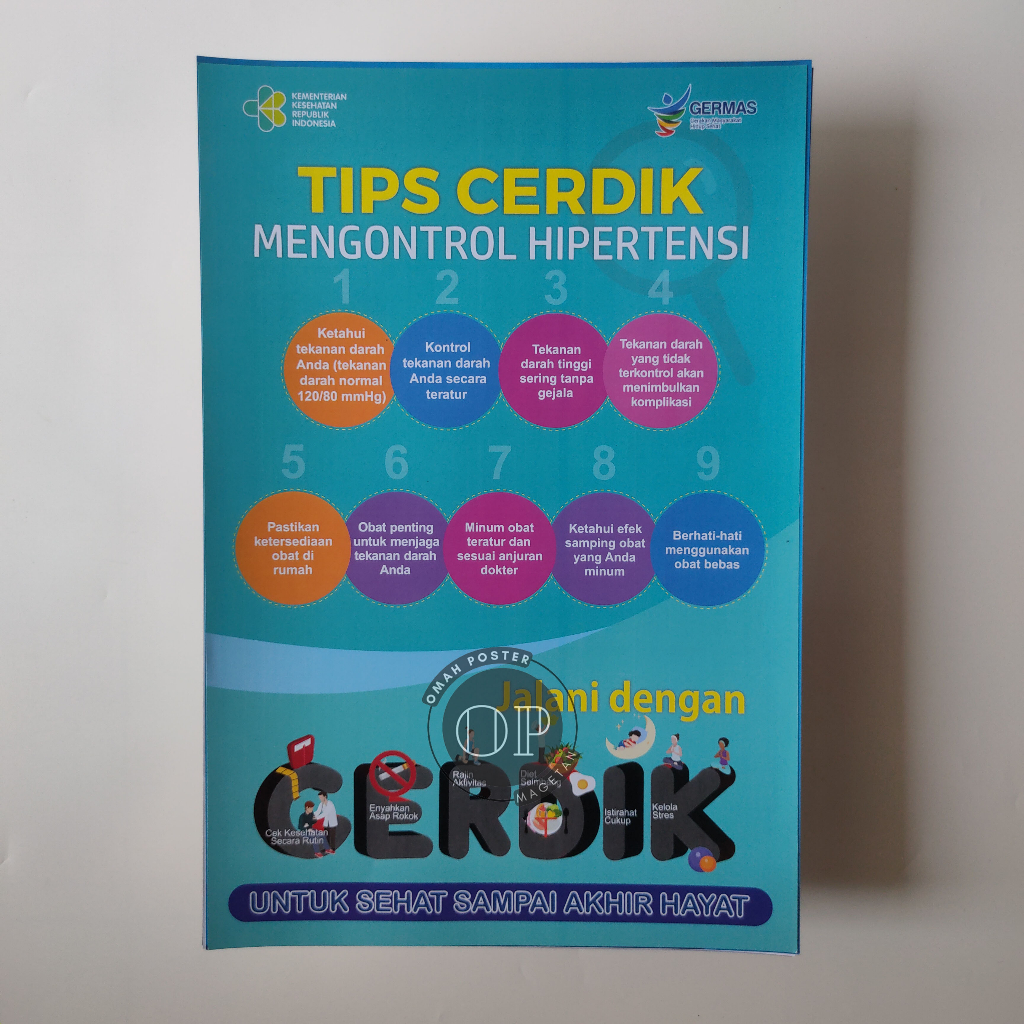 Jual Poster Tips Cerdik Mengontrol Hipertensi - Poster Lansia PTM ...