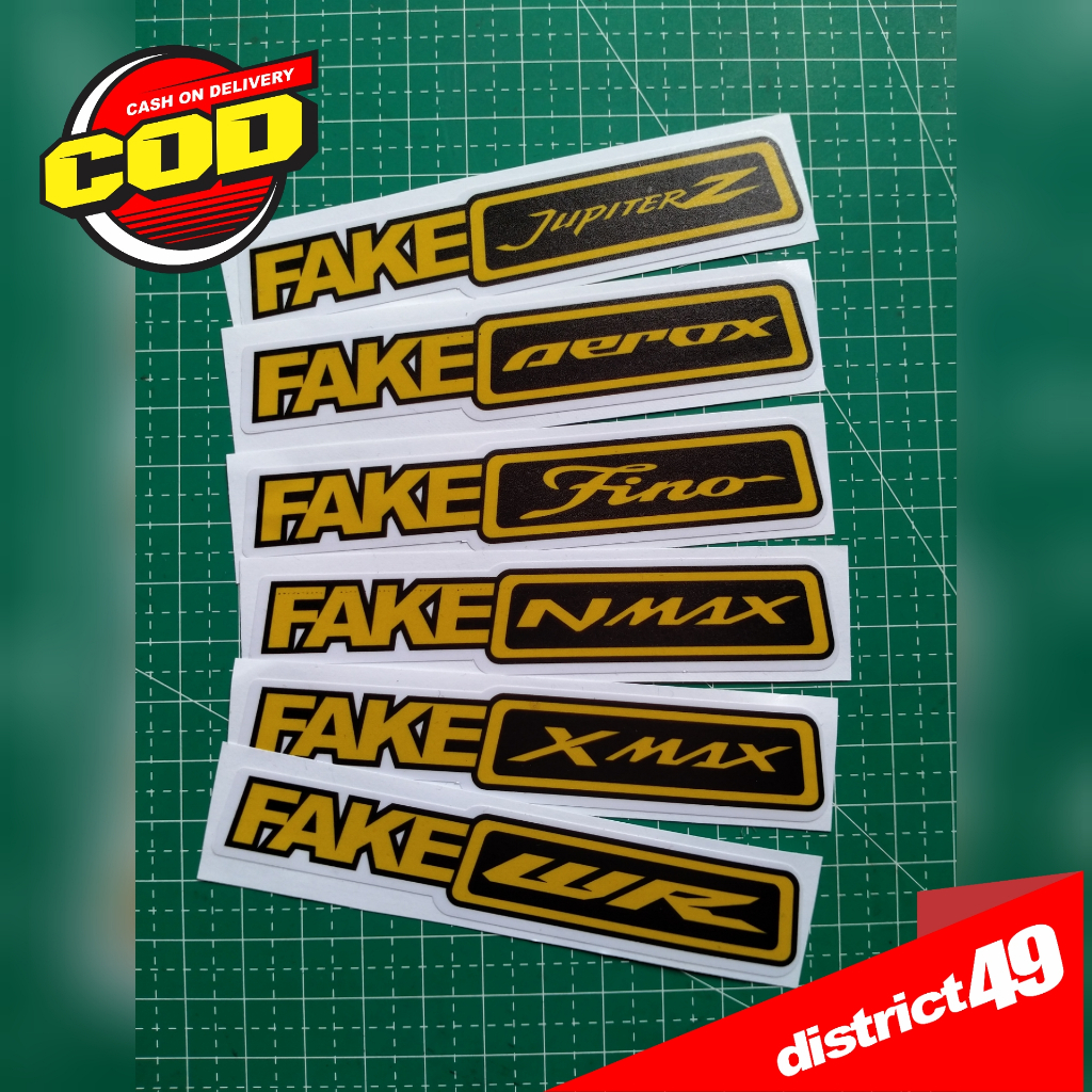 Jual Stiker Print Cut FAKE MOTOR YAMAHA Laminasi Glossy bahan tebal ...