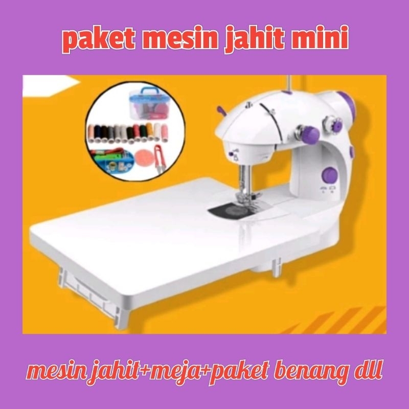 Jual mesin jahit mini portable sdh dapat meja dan alat jahit box ...