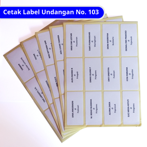 Jual Cetak nama label undangan no. 103 | Shopee Indonesia
